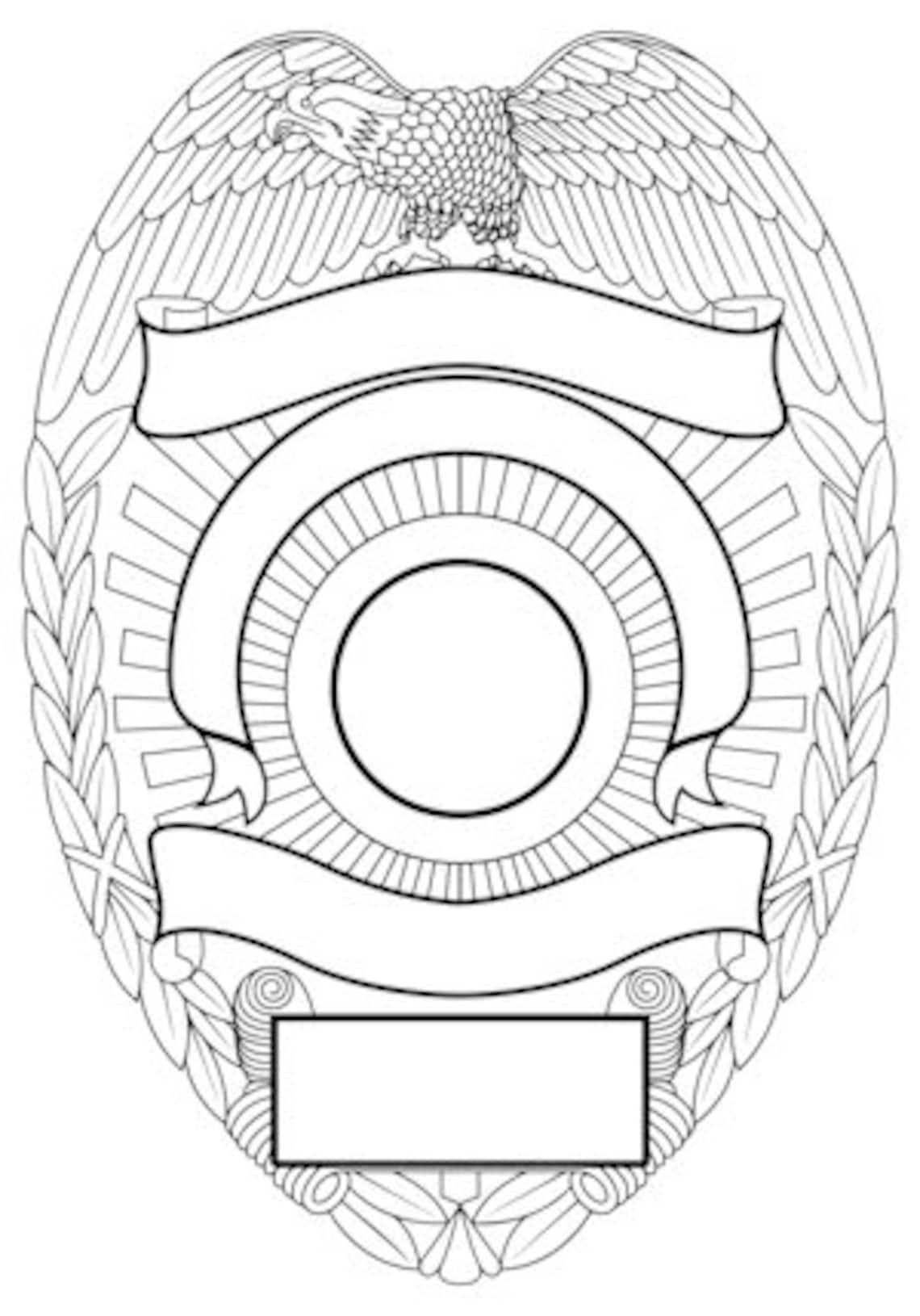 Eagle on Top Police Badge Vector DXF, AI and SVG File - Digital File ...