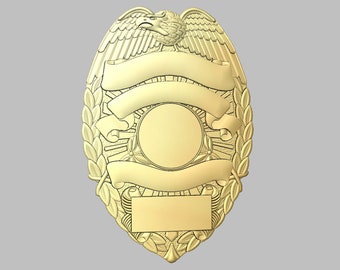 Badge Type 62 3d File CNC Model Police | Etsy