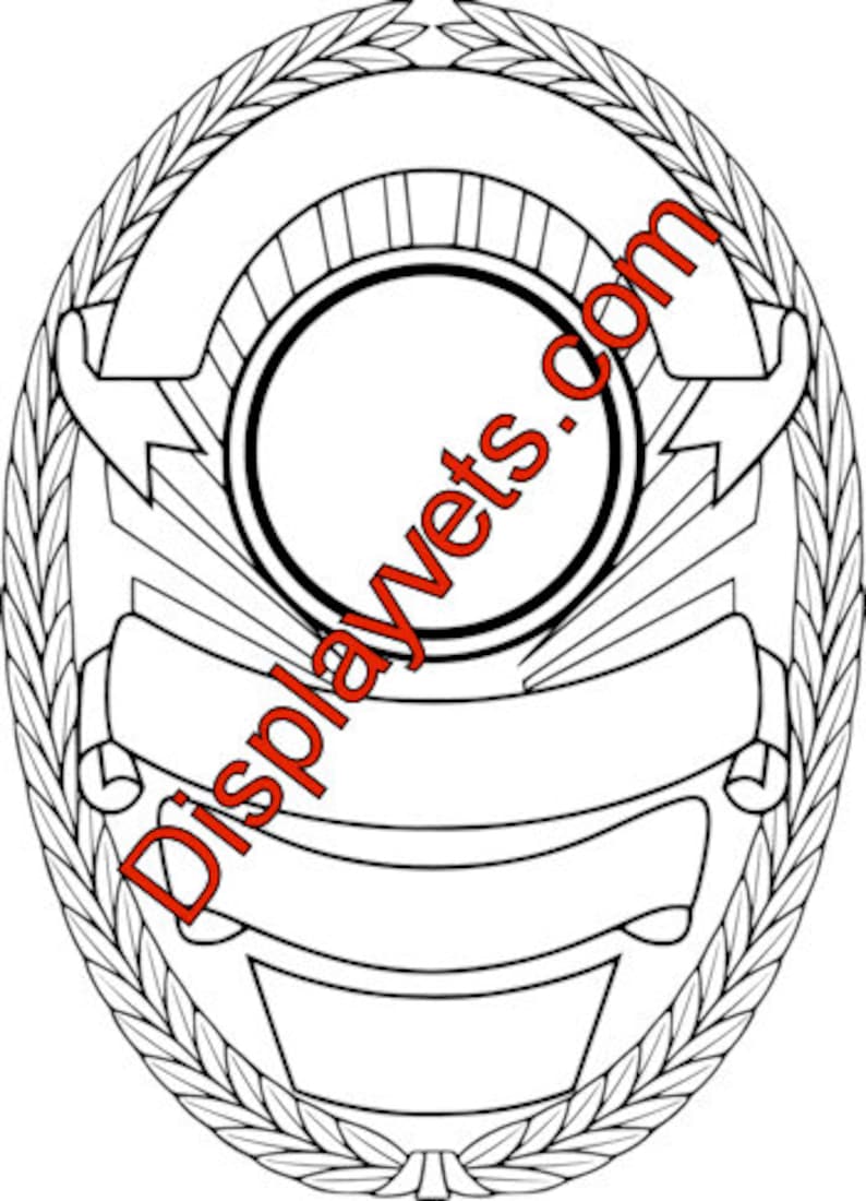 Badge de police ovale vecteur DXF IA et fichier SVG Fichier - Etsy France