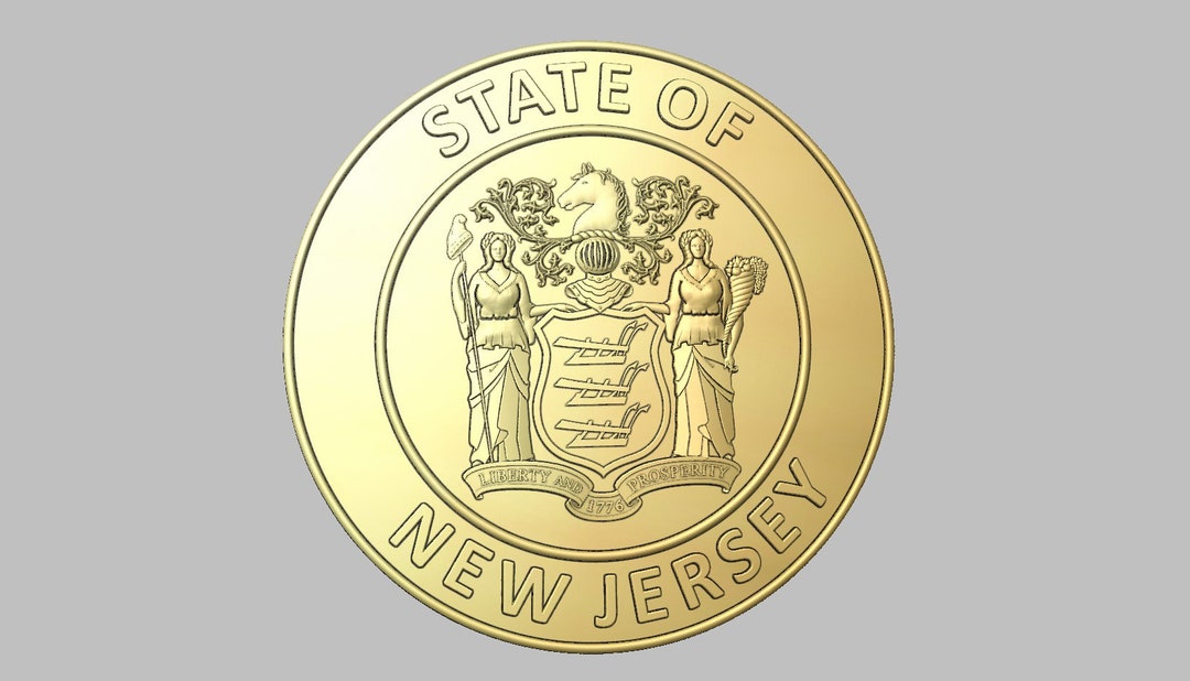 New Jersey Badge Center Logo - - STL Format - 3d CNC- Digital File ...