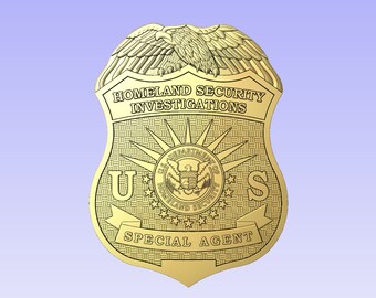 3d File CNC Model U.S. Secret Service Badge With and Without Badge ...
