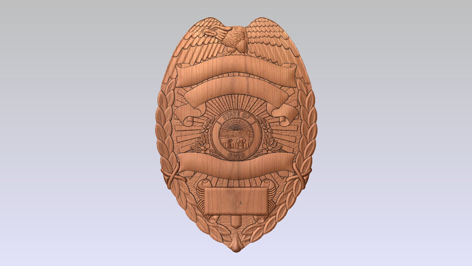 3d File CNC Model - Police - Badge Type 61 With an Ohio Center Seal ...