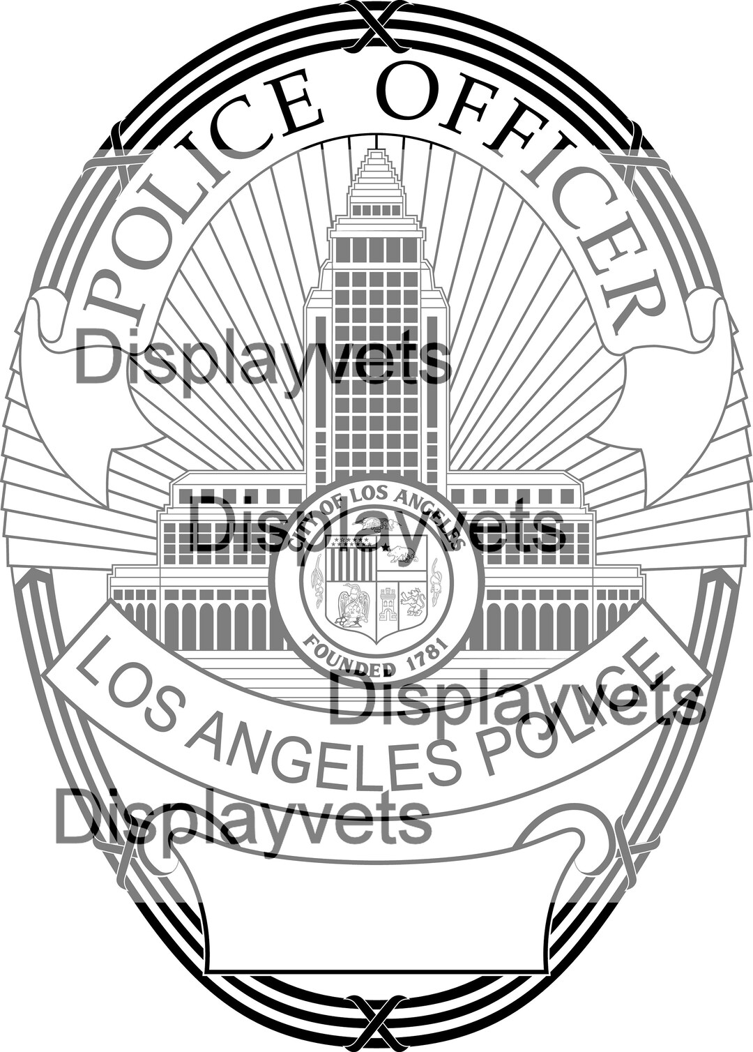 Los Angeles Police Badge - Vector DXF, AI and SVG File - Digital File ...