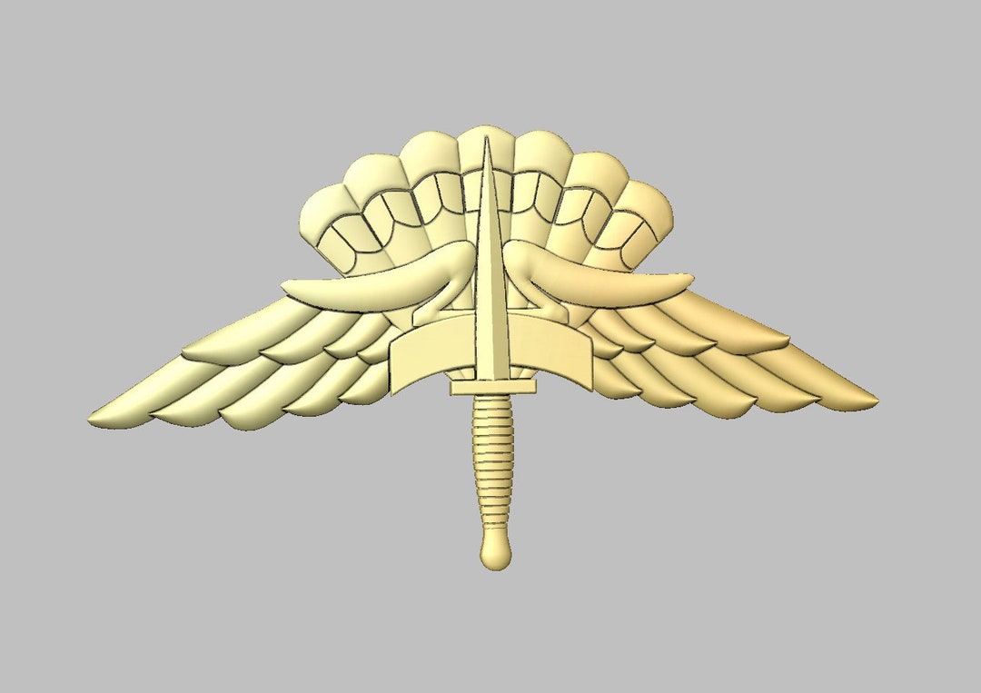 3d File CNC Model - Freefall Parachutist Badge- Digital File Download ...