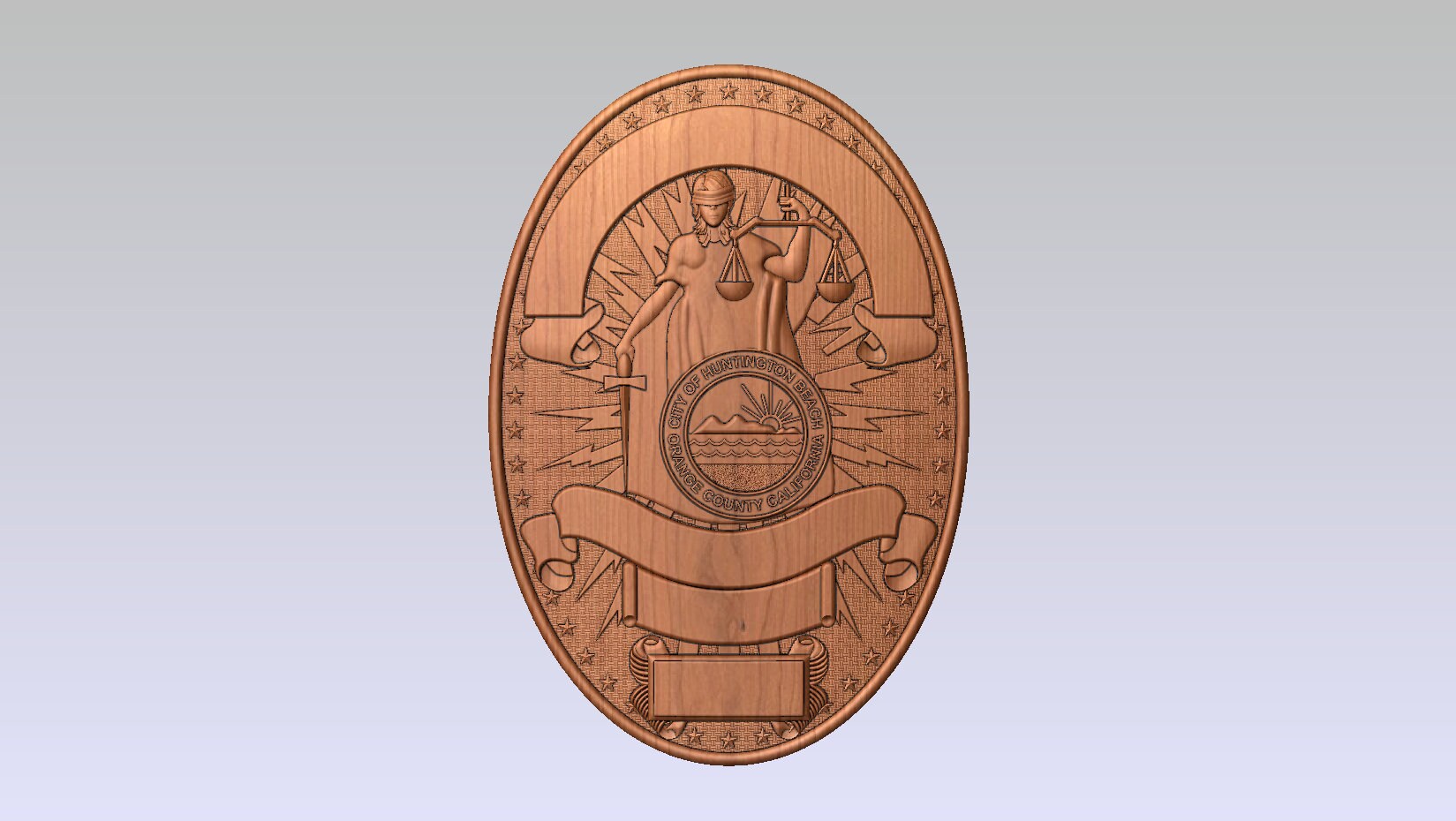 Huntington Beach Police Badge 3d File CNC Model Digital | Etsy