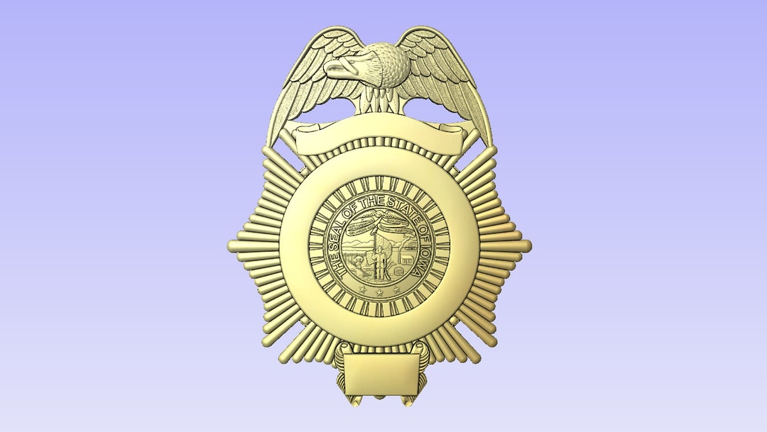 3d File CNC Model - Iowa Sunburst Badge- Digital File Download - Not a ...