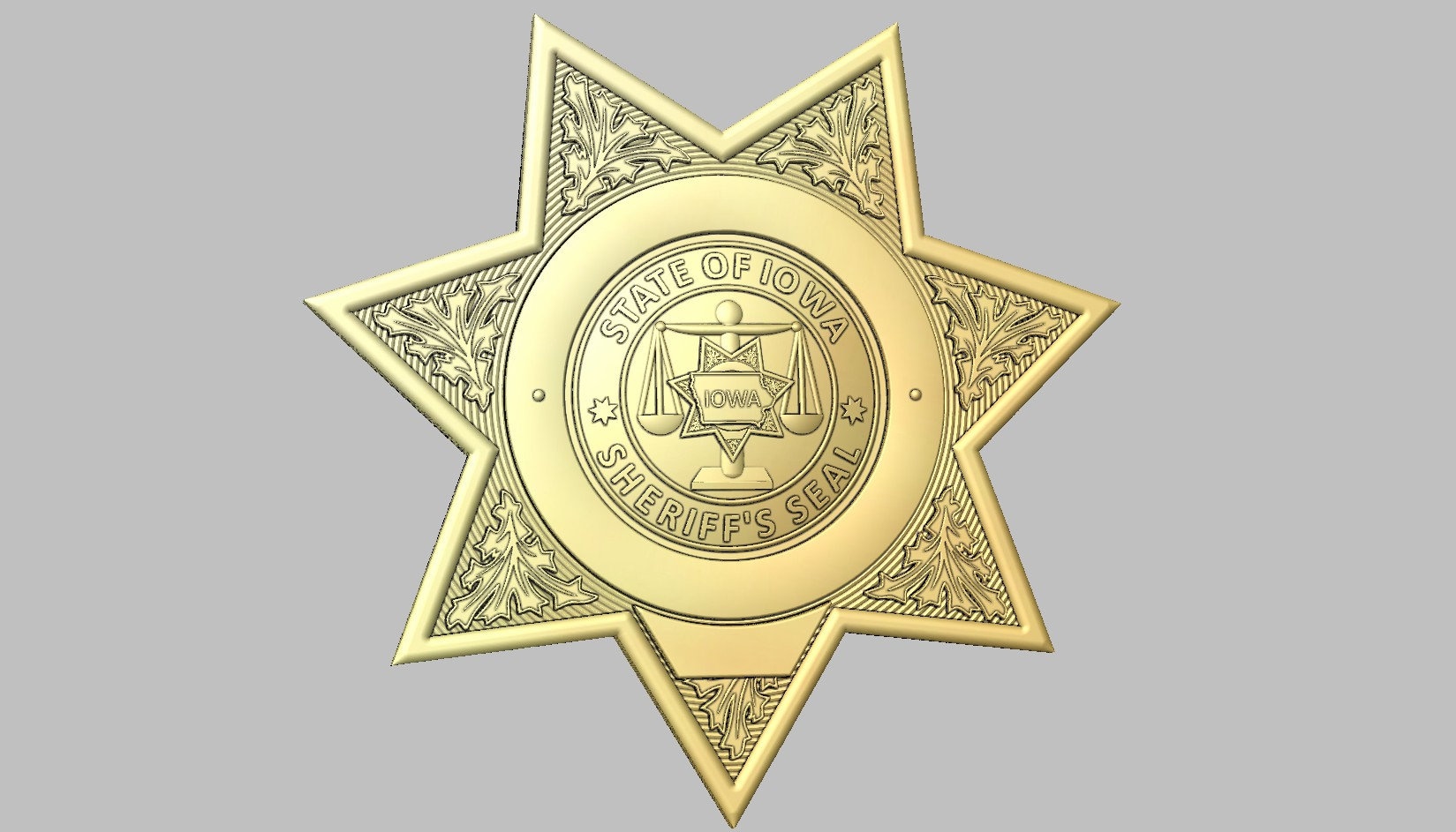 3d file CNC model Police Fire Badge IOWA Sheriff's | Etsy