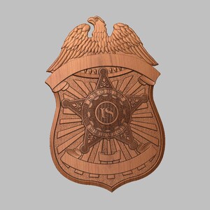 3d File CNC Model - U.S. Secret Service Badge - With and Without Badge ...