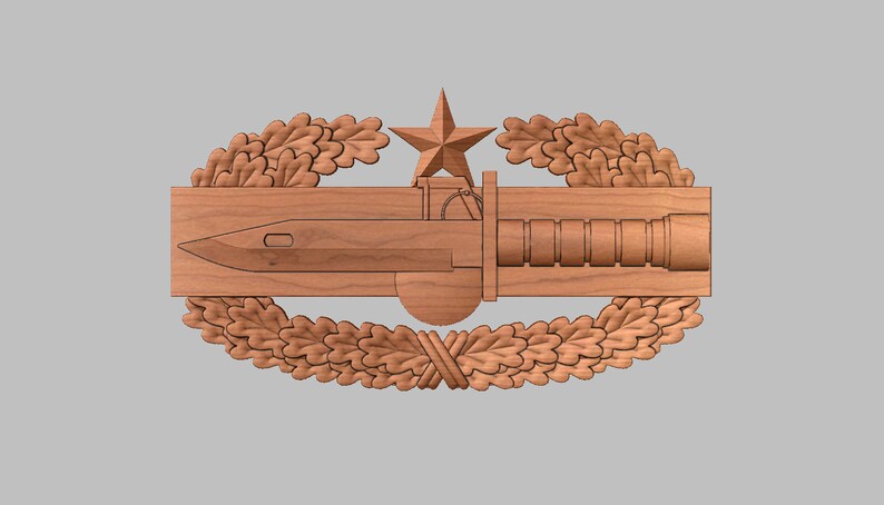 3d File CNC Model - Combat Action Badge Second Award- Digital File ...