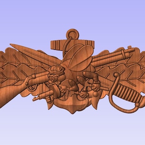 3d File CNC Model - Seabees Badge - Digital File Download - Not a ...