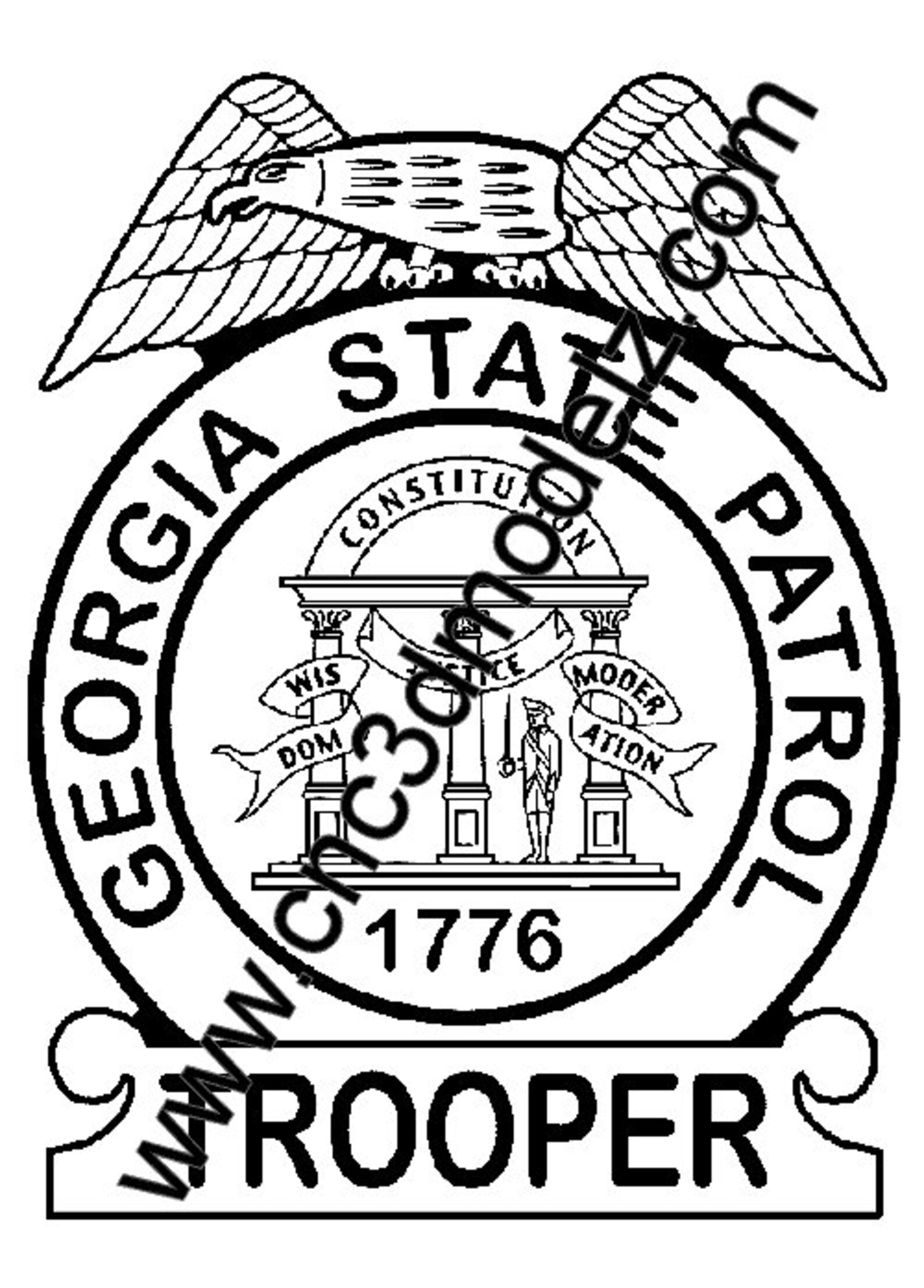 Georgia State Police badge vector DXF AI and SVG file | Etsy