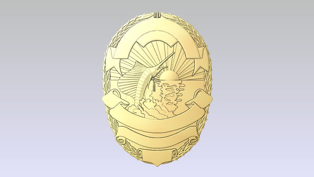 3d File CNC Model - Ft. Pierce Police Badge- Digital File Download ...