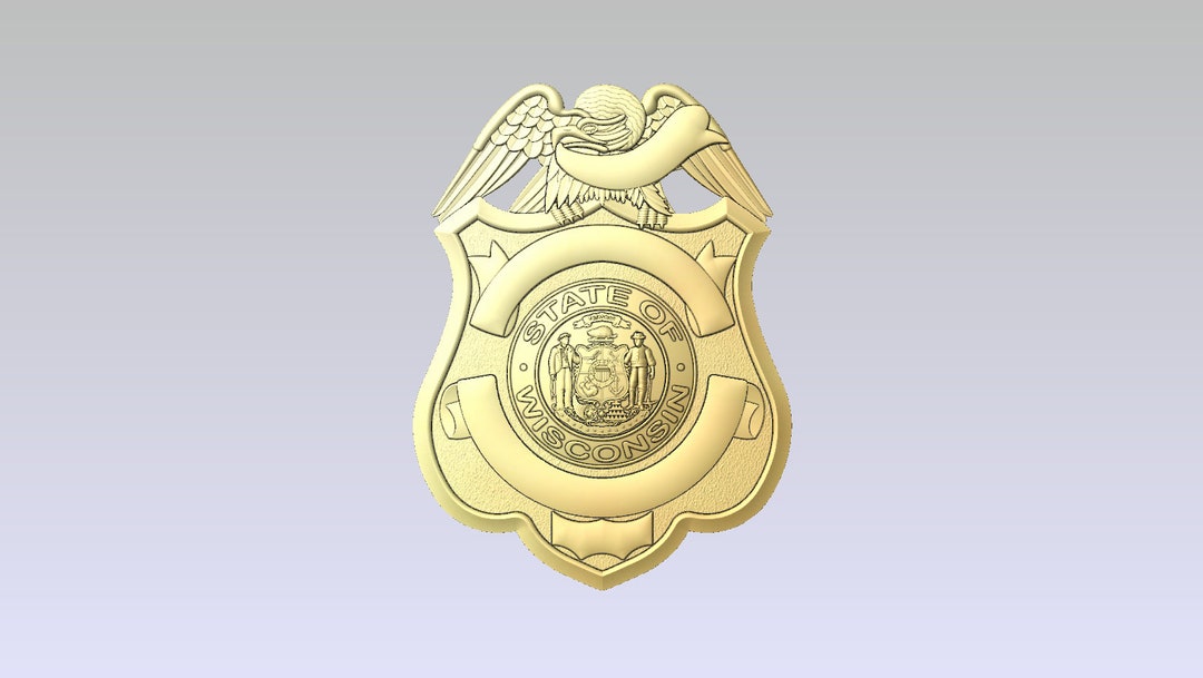 Wisconsin Police Badge - 3d File CNC Model, Digital Download- Digital ...