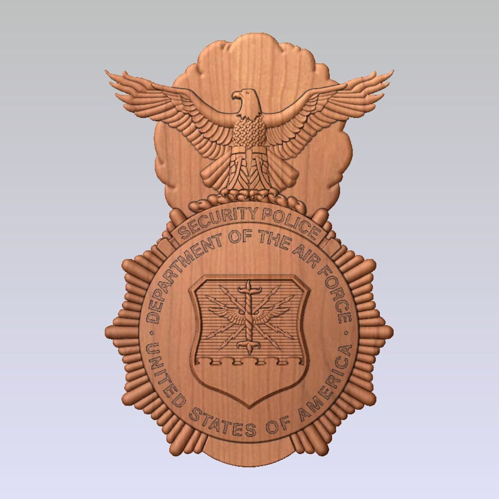 Air Force Security Badge - STL Format - 3d CNC- Digital File Download ...