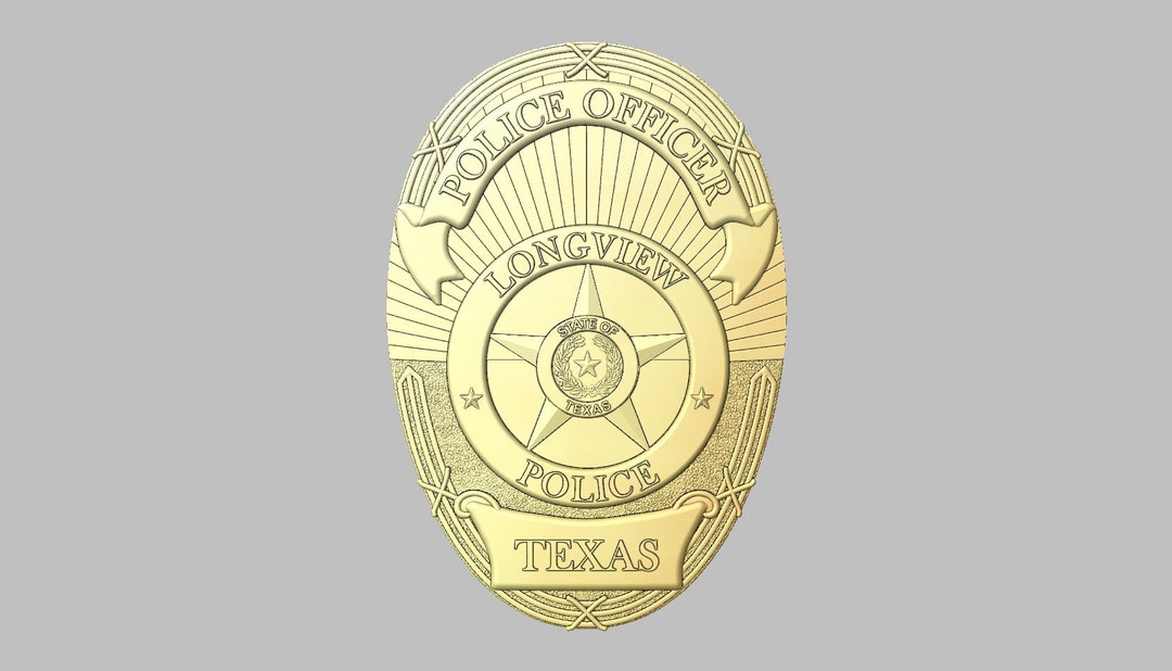 Longview Texas Police Badge - 3d File CNC Model - Police- Digital File ...