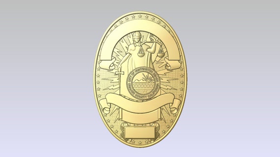 Huntington Beach Police Badge 3d File CNC Model Digital | Etsy
