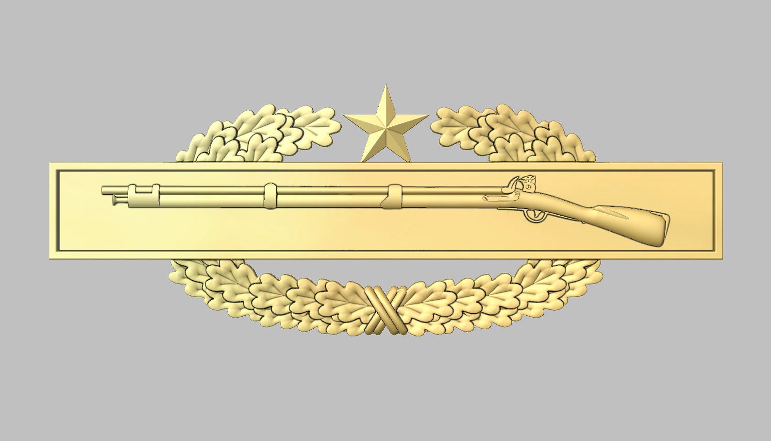 3d File CNC Model - Combat Infantry Badge Second Award- Digital File ...