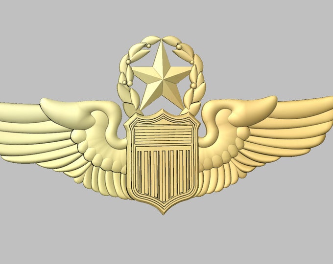 3d File CNC Model AF Aviator Master Wings Digital File - Etsy