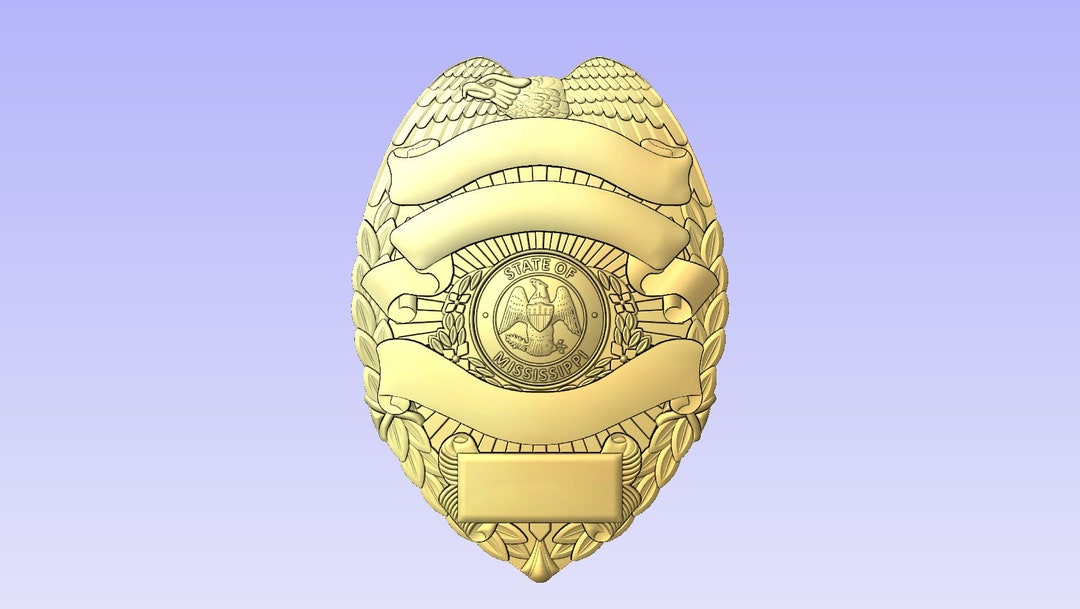 3d File CNC Model - Police - Mississippi Badge Type 90 - Digital File ...