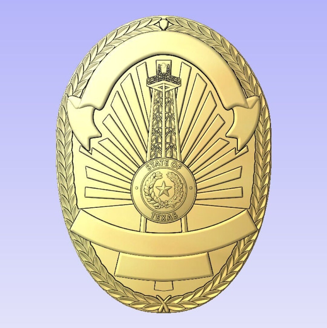 3d File CNC Model - Kilgore Texas Police Badge- Digital File Download ...