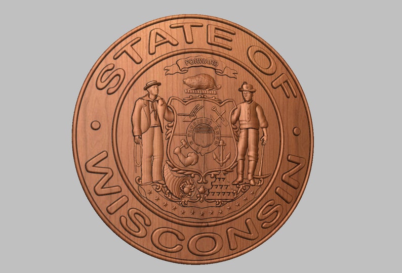 Wisconsin Badge Center - - STL Format - 3d CNC- Digital File Download ...