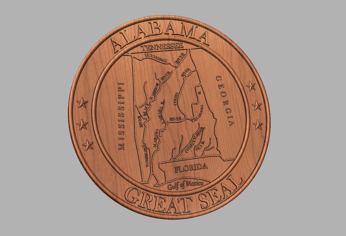 Alabama State Seal STL Format 3d CNC Digital File - Etsy