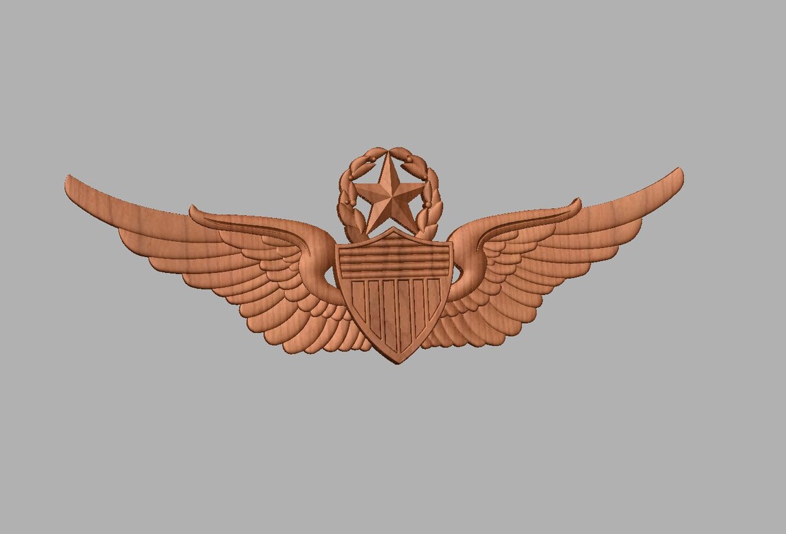 3d File CNC Model - Master Aviator Wings- Digital File Download - Not a ...