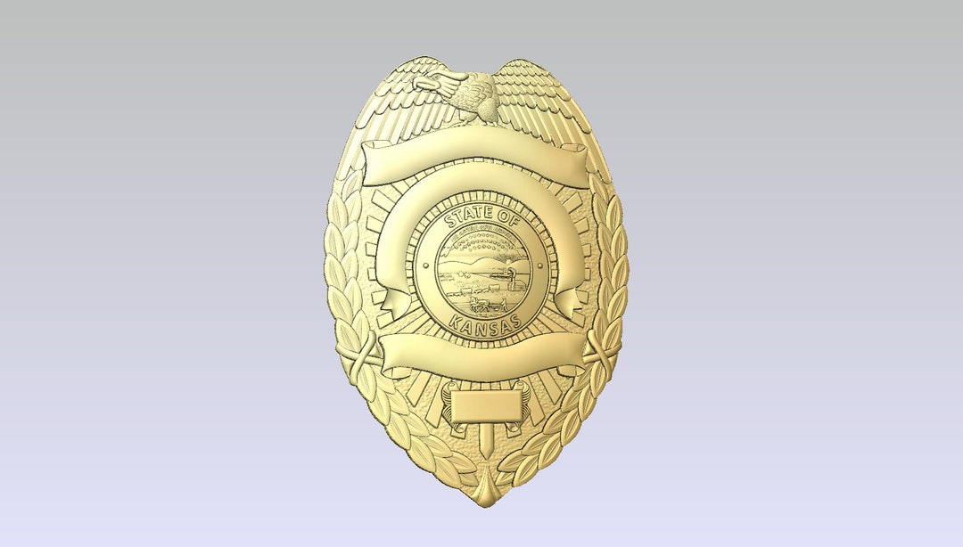 Badge With Kansas Seal - 3d Model STL- Digital File Download - Not a ...