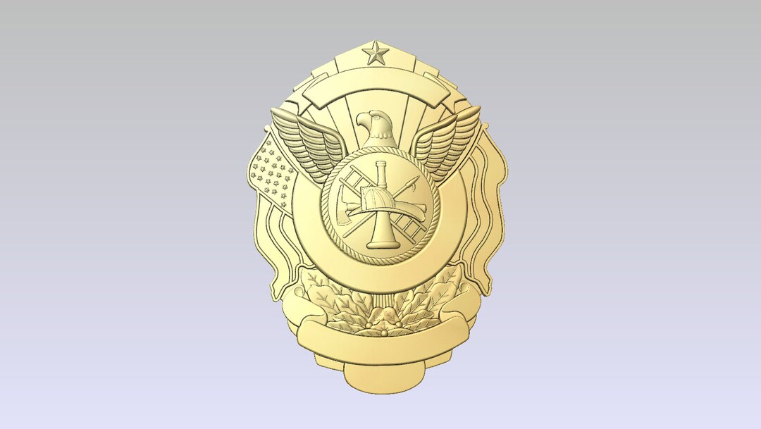 3d File CNC Model - Fire Department Badge - Contact Me for Different ...
