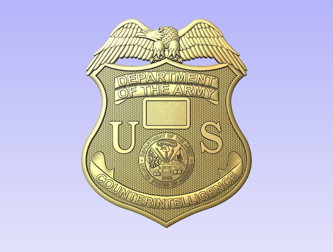 3d File CNC Model - US Army Counterintelligence Badge - Digital File ...