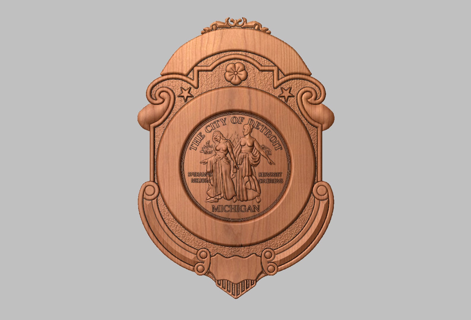 Detroit Fire Department Badge 3d File CNC Model Digital File - Etsy