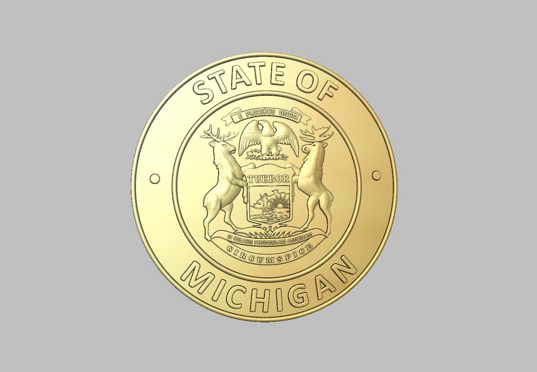Michigan Badge Center Logo - - STL Format - 3d CNC- Digital File ...
