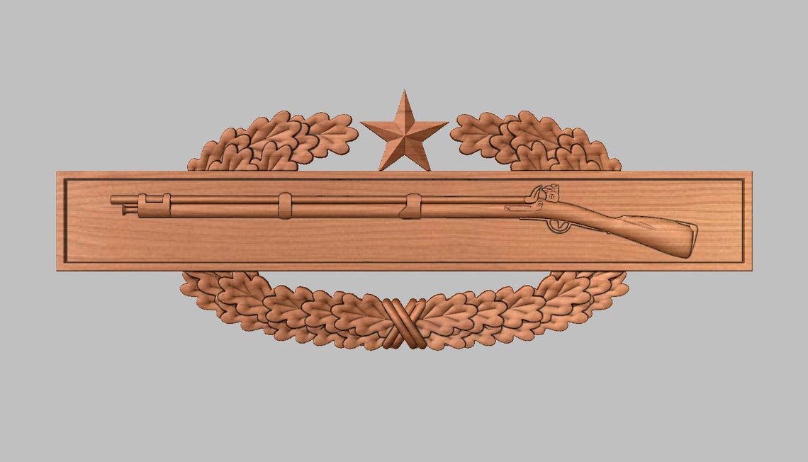 3d File CNC Model - Combat Infantry Badge Second Award- Digital File ...