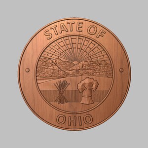 Ohio Badge Center Logo - - STL Format - 3d CNC- Digital File Download ...