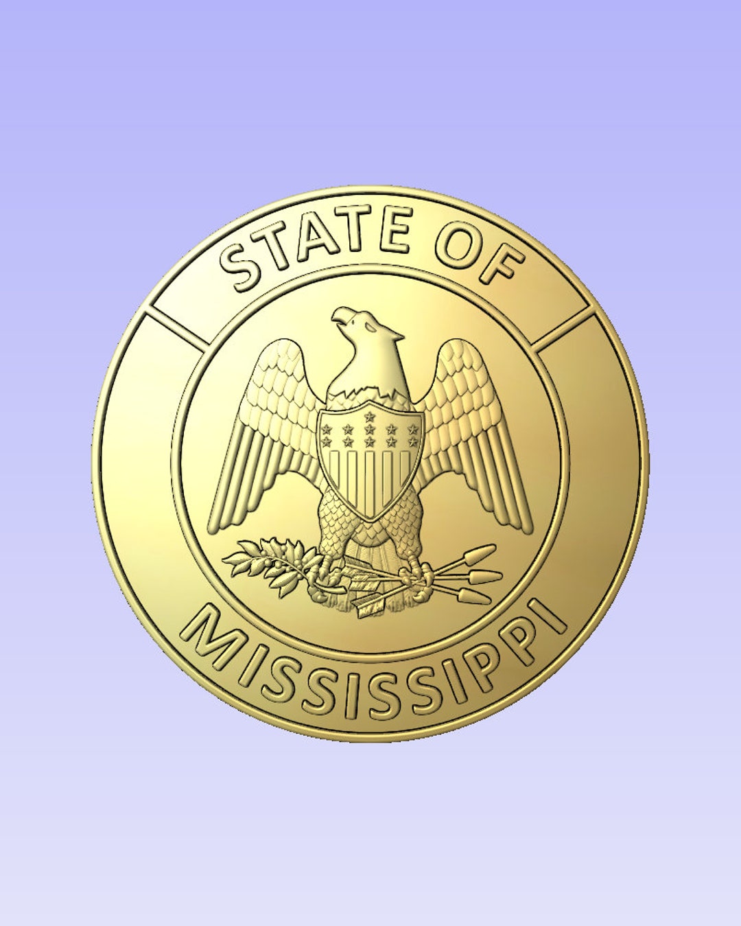 Mississippi Badge Center Logo - - STL Format - 3d CNC- Digital File ...