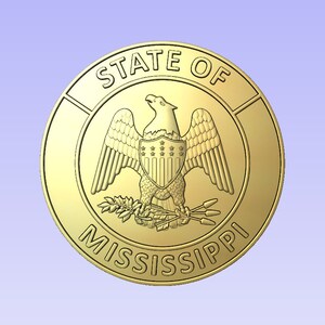 Mississippi Badge Center Logo - - STL Format - 3d CNC- Digital File ...
