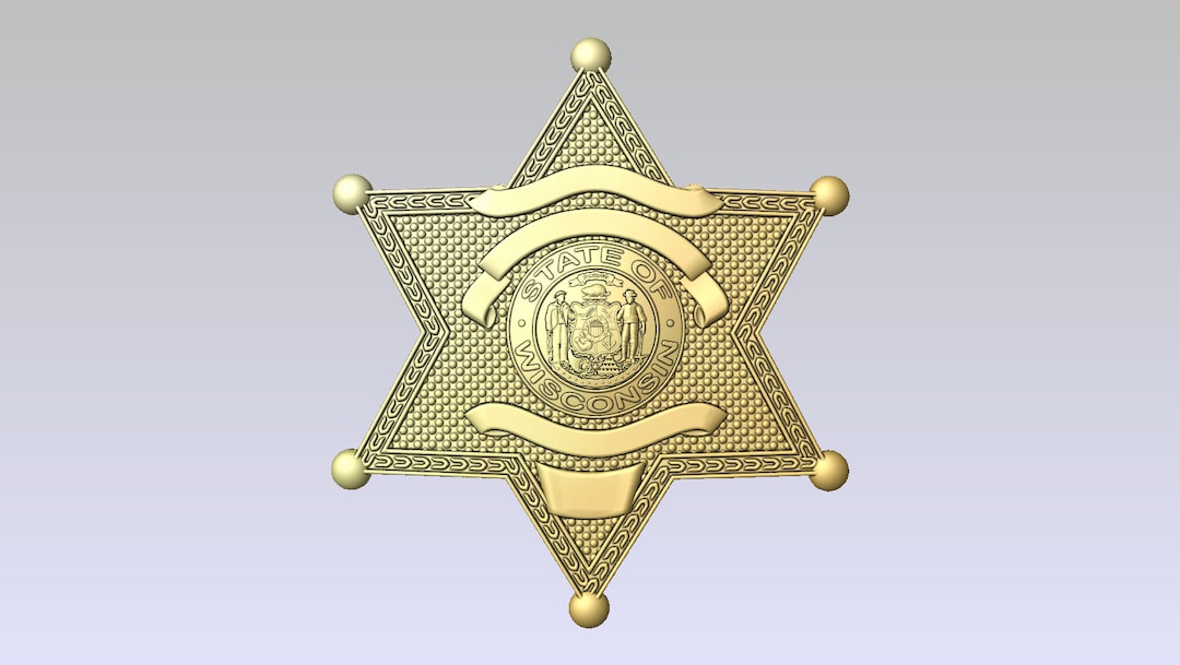 Wisconsin Star Police Badge - 3d File CNC Model, Digital Download ...