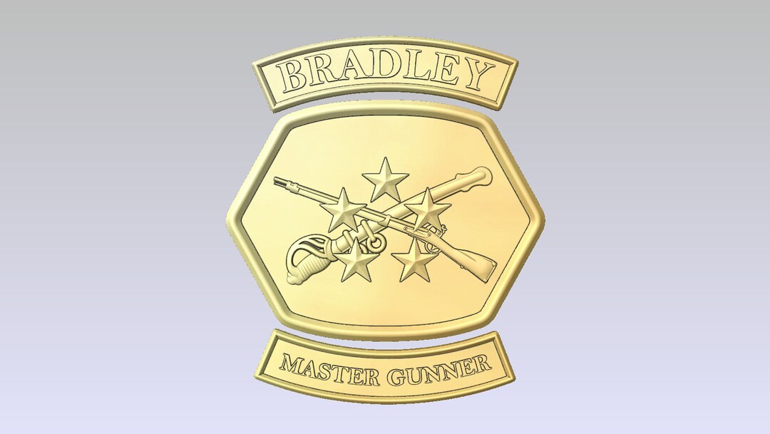 Bradley Master Gunner Badge- - STL Format - 3d CNC- Digital File ...
