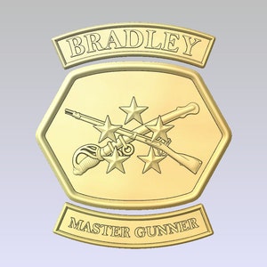 Bradley Master Gunner Badge- - STL Format - 3d CNC- Digital File ...