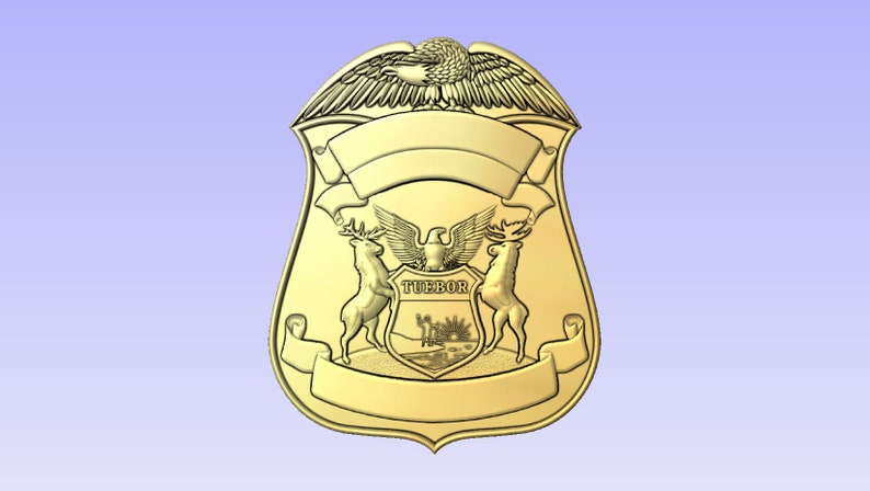 Detroit Michigan Police Badge - - STL Format - 3d CNC- Digital File ...