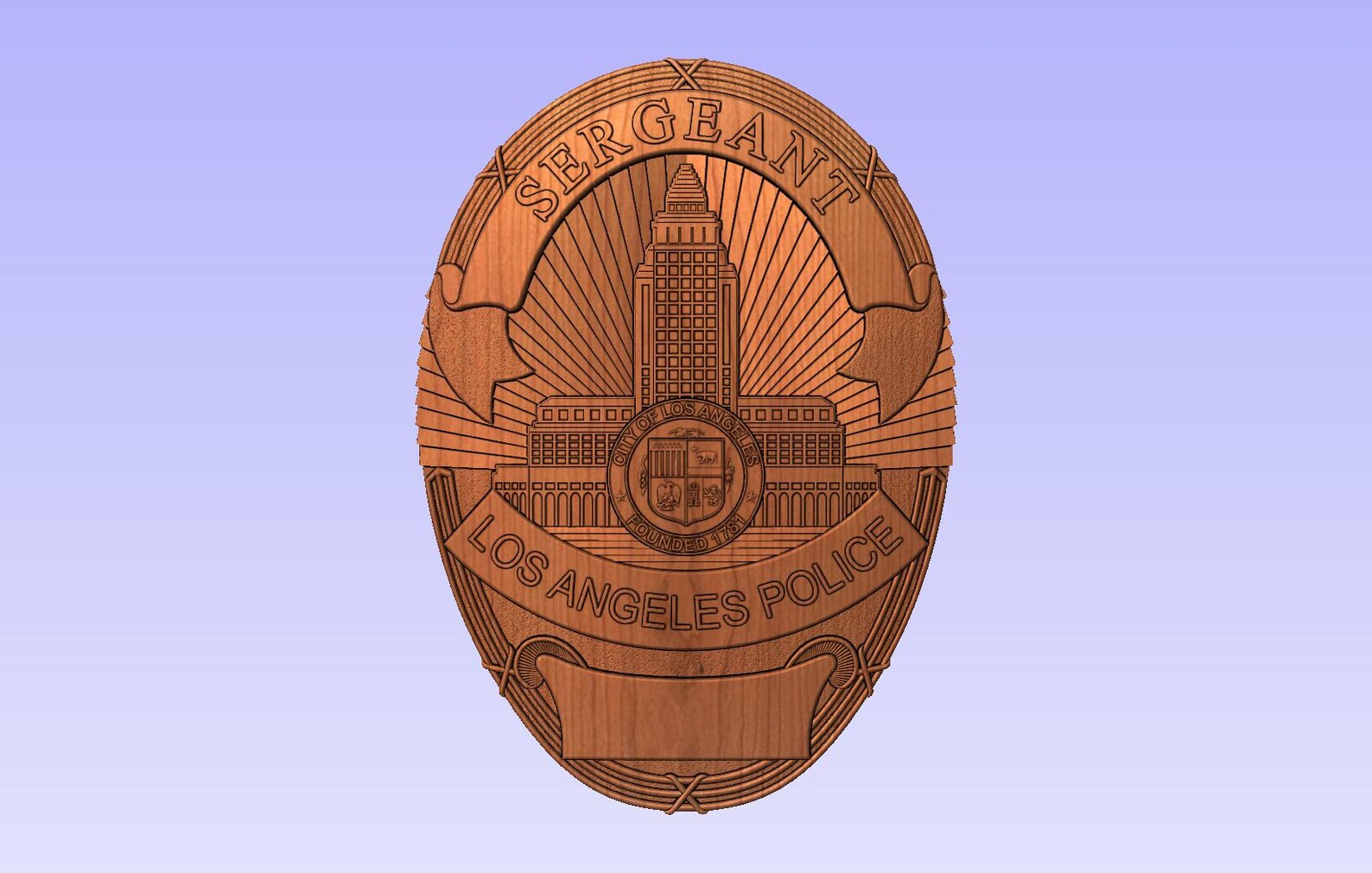 3d File CNC Model - LA Police Badge - Blank - Digital File Download ...