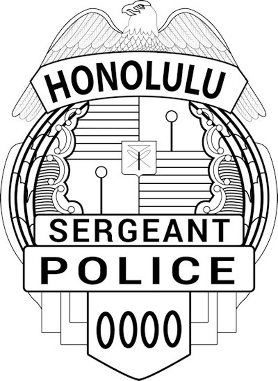 Honolulu Police Badge Vector DXF AI and SVG File Digital - Etsy