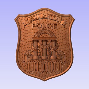 Atlanta GA Police Badge - 3d File CNC Model - Police - Can Add Custom ...