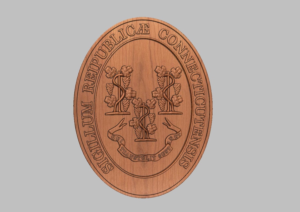 Connecticut State Seal STL Format 3d CNC Digital File - Etsy