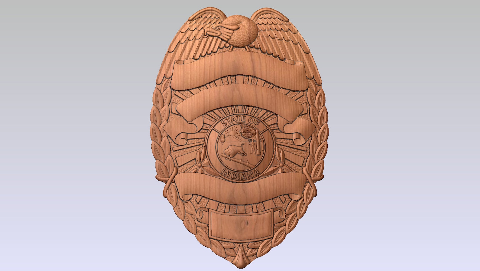 3d File CNC Model - Police - Badgetype1b With Indiana Seal - Digital ...
