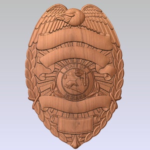 3d File CNC Model - Police - Badgetype1b With Indiana Seal - Digital ...