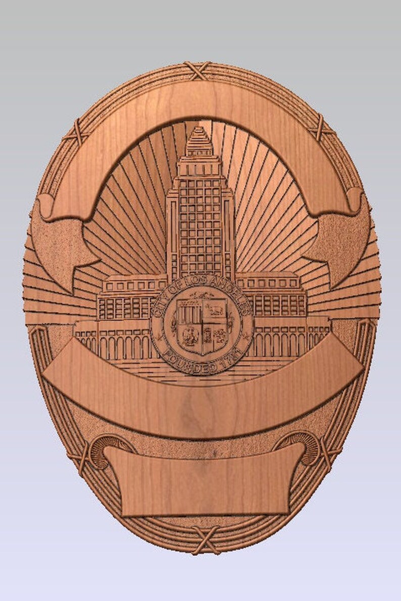 3d File CNC Model LA Police Badge Blank Digital File - Etsy