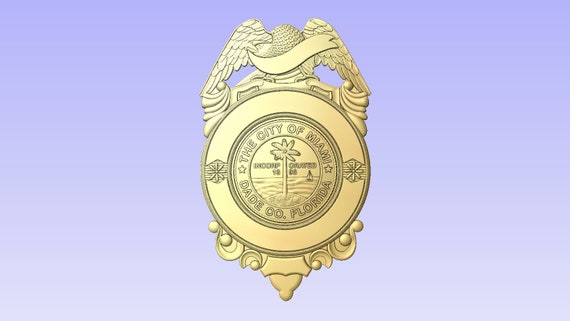 Miami Police Badge STL Format 3d CNC Digital File - Etsy