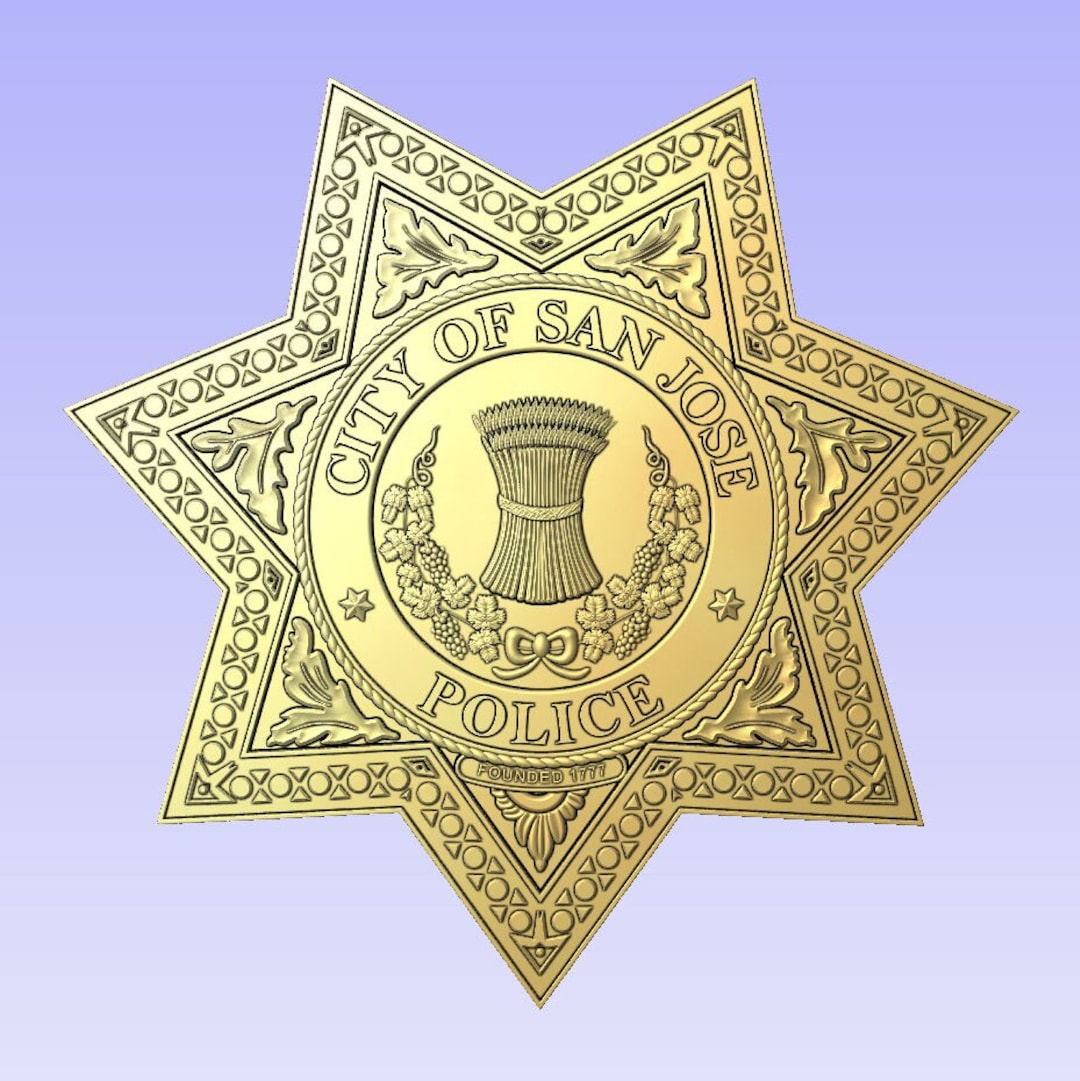 3d File CNC Model - Police - San Jose Badge Digital File Download - Not ...