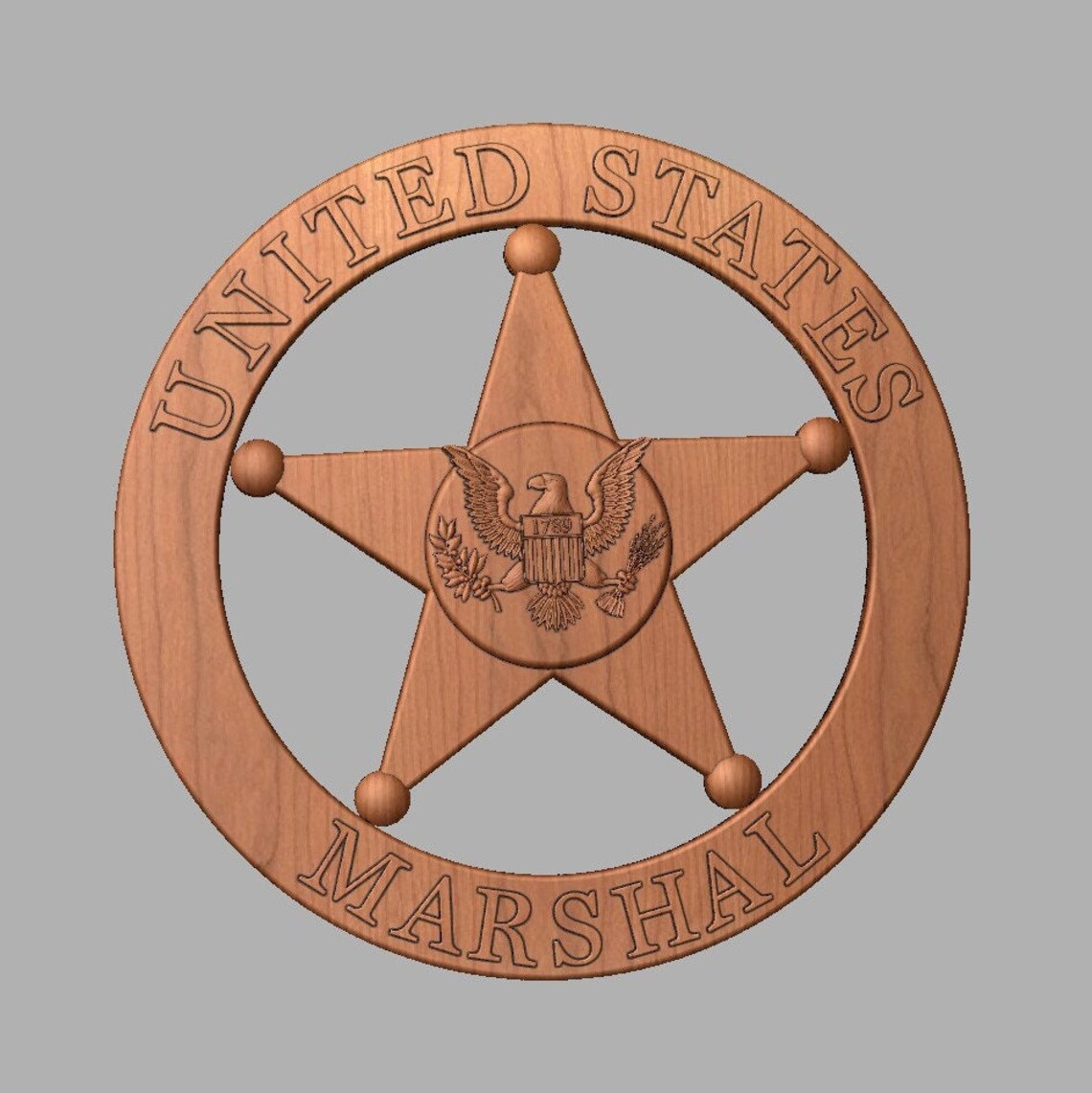 3d File CNC Model - Police - US Marshal - Digital File Download - Not a ...